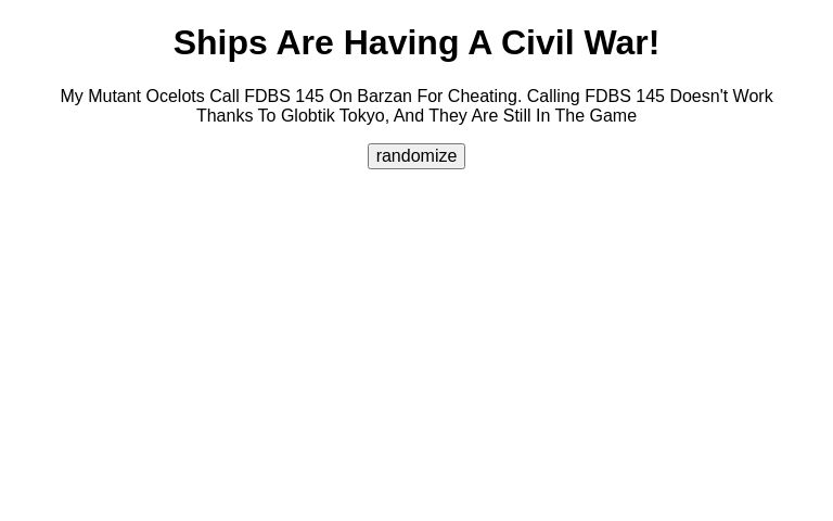 Ships Are Having A Civil War! ― Perchance Generator