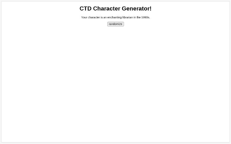CTD Character Generator!