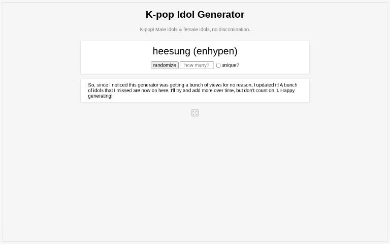 K-pop Idol Generator