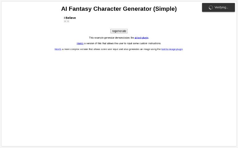 AI Fantasy Character Generator (Simple)