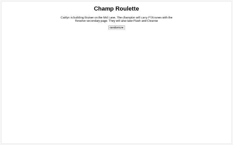 Champ Roulette ― Perchance Generator