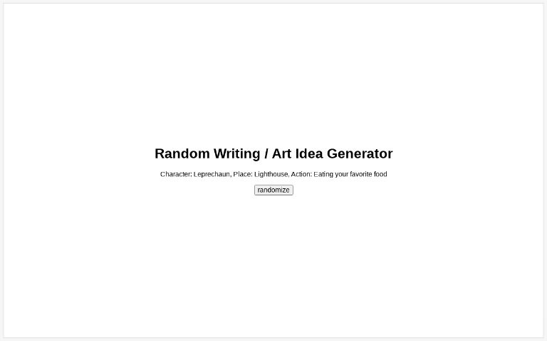Random Writing / Art Idea Generator