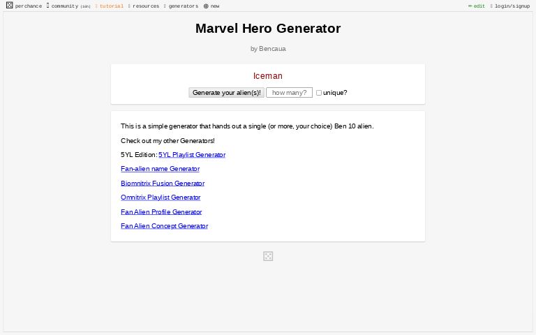 Marvel Hero Generator