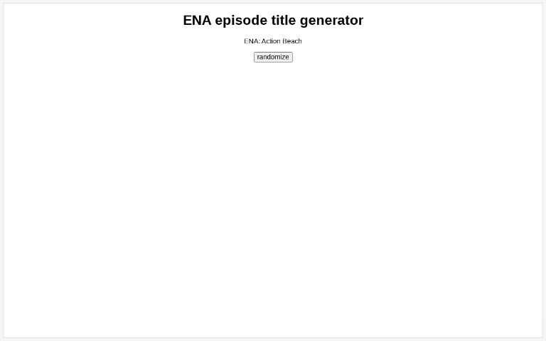 ENA episode title generator