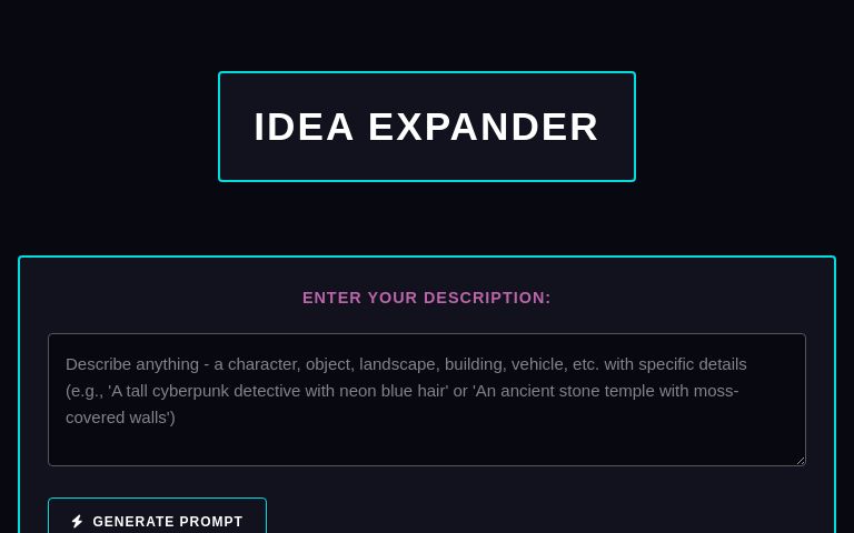Idea Expander ― Perchance Generator