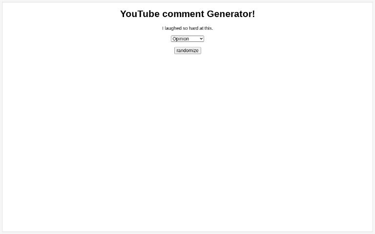 YouTube comment Generator!