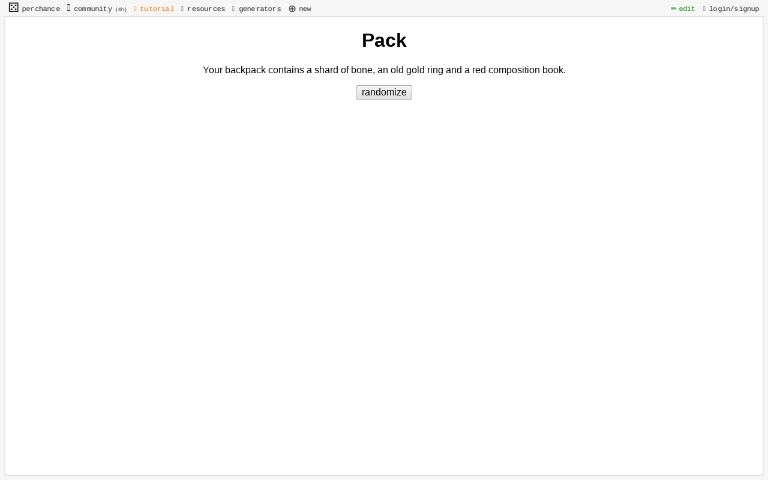 Pack ― Perchance Generator
