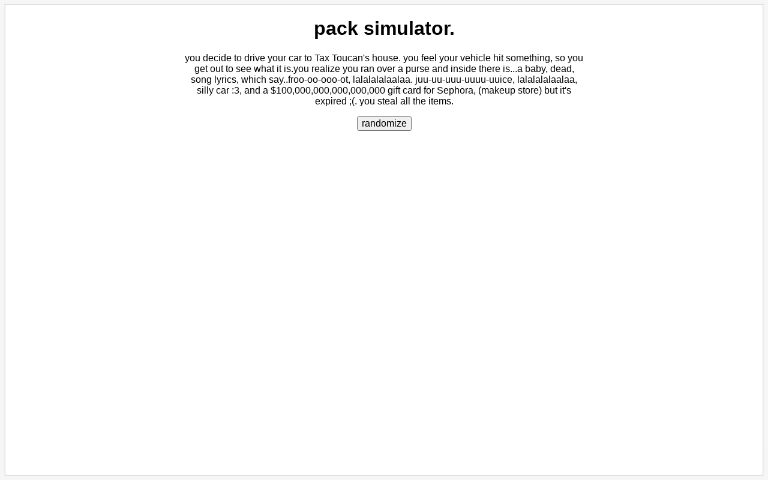pack simulator. ― Perchance Generator