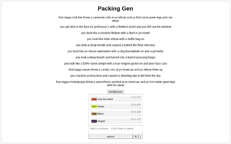Packing Gen ― Perchance Generator
