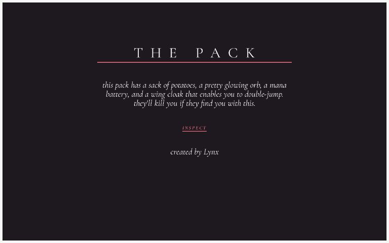 your adventuring pack ― Perchance Generator