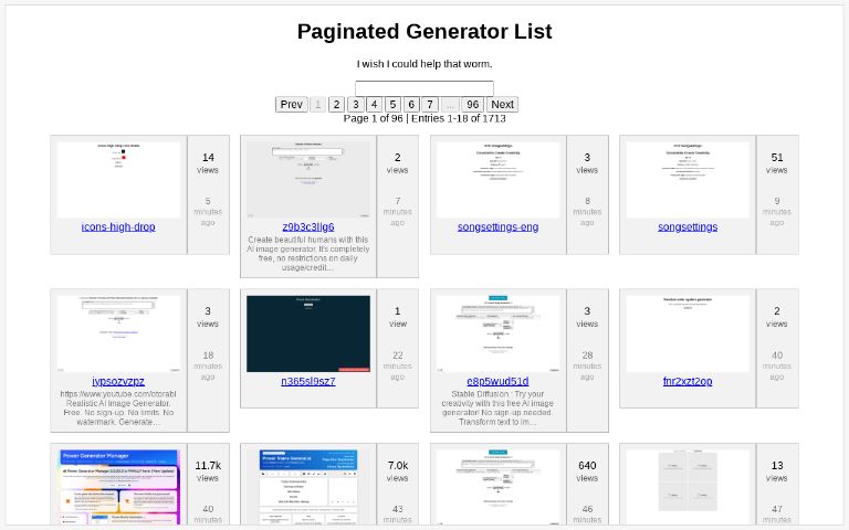 Paginated Generator List