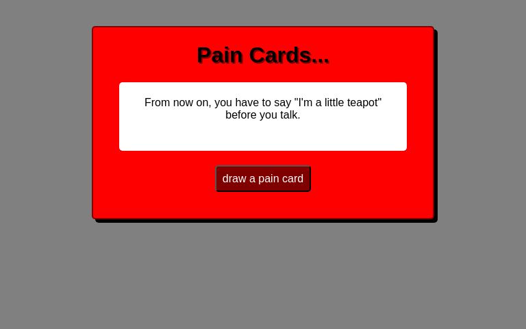 Pain Cards... ― Perchance Generator