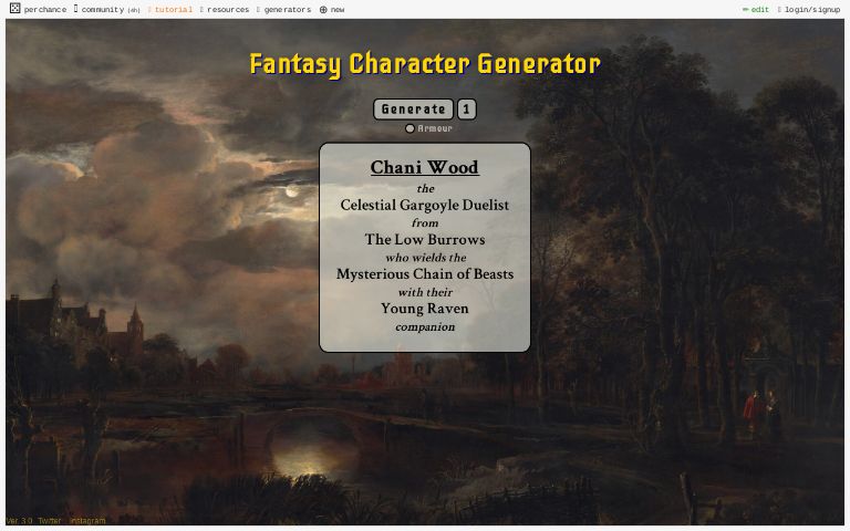 Fantasy Character Generator