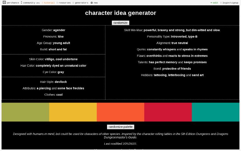character idea generator
