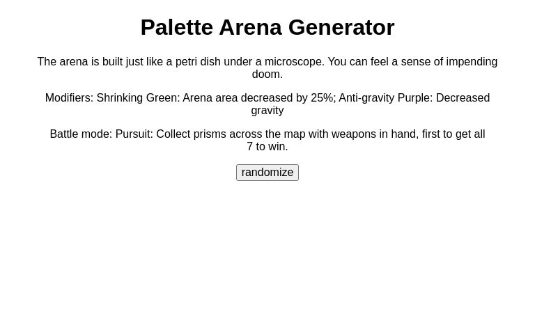 Palette Arena Generator