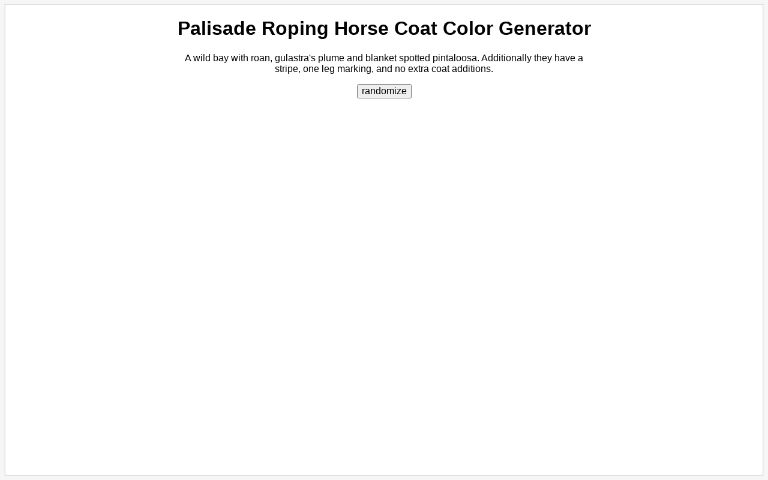 Horse Coat Generator – Horse Coat Color Chart – SLYI