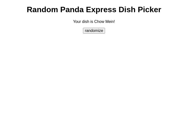 Random Panda Express Dish Picker ― Perchance Generator