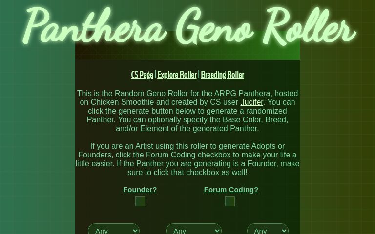 Panthera Geno Roller ― Perchance Generator