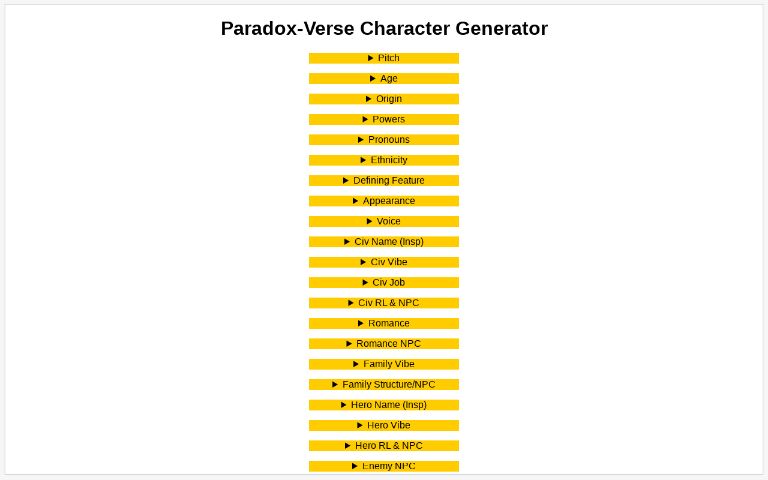 Paradox-Verse Character Generator