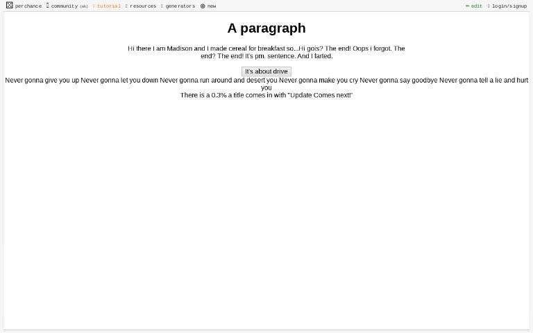 Third paragraph ― Perchance Generator