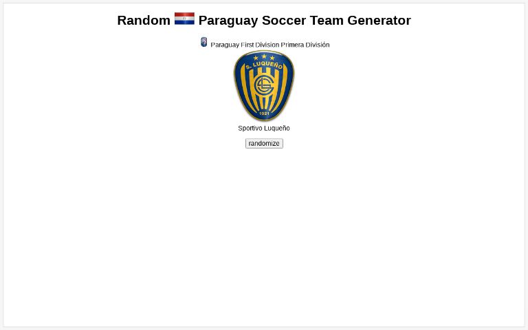 Random Paraguay Soccer Team Generator