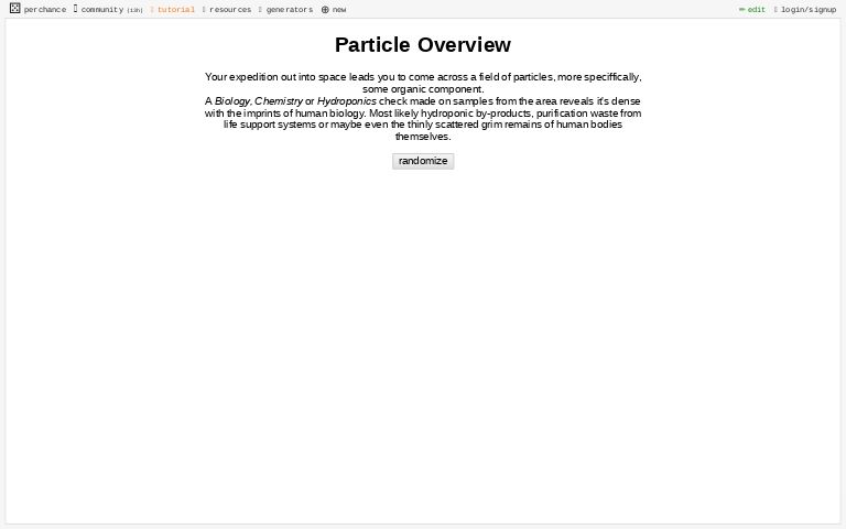 Particle Overview ― Perchance Generator