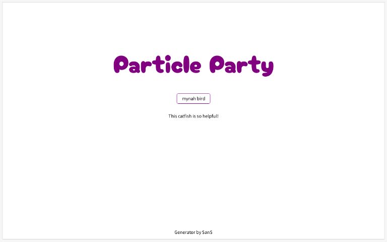 Particle Party ― Perchance Generator