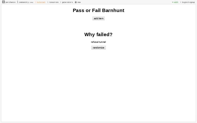 Pass or Fail Barnhunt ― Perchance Generator