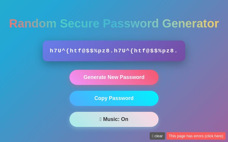 Random Secure Password Generator