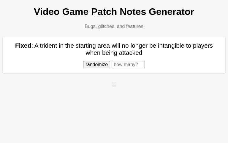 Patch Notes Gen ― Perchance Generator