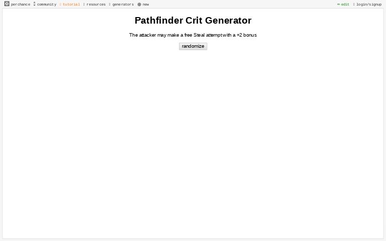 Pathfinder Crit Generator