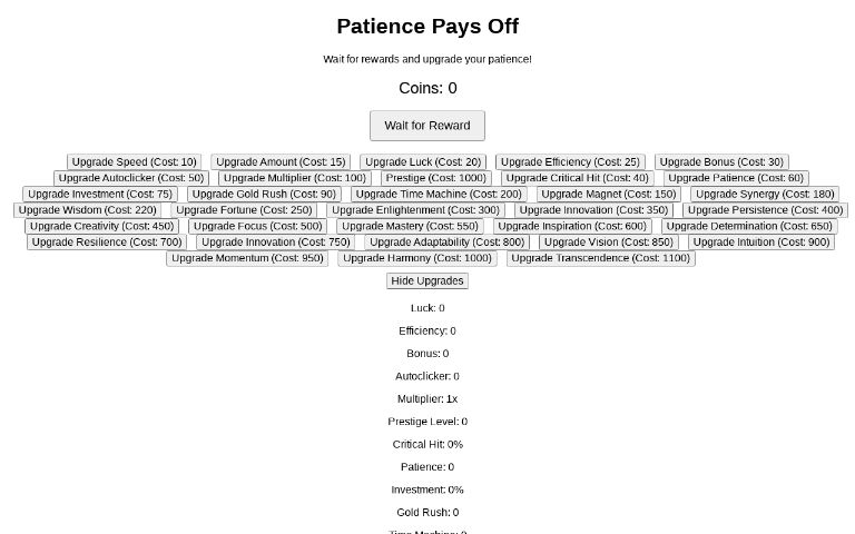 Patience Pays Off ― Perchance Generator