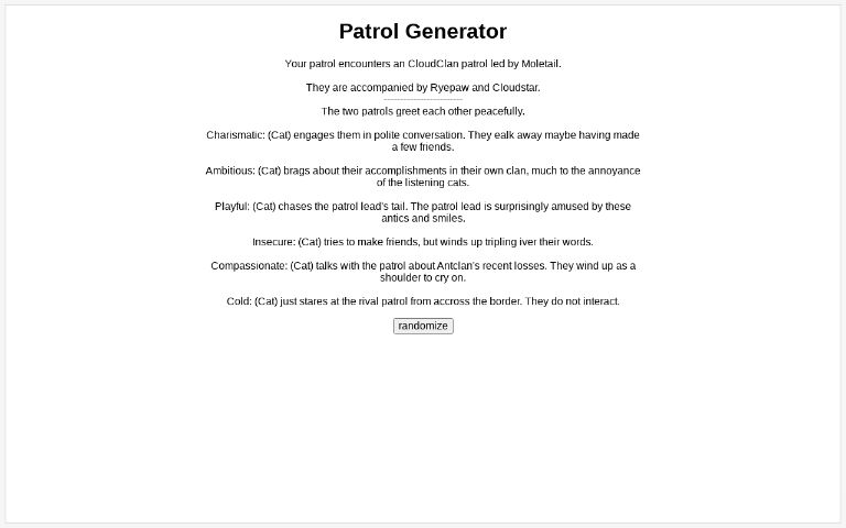 Patrol Generator