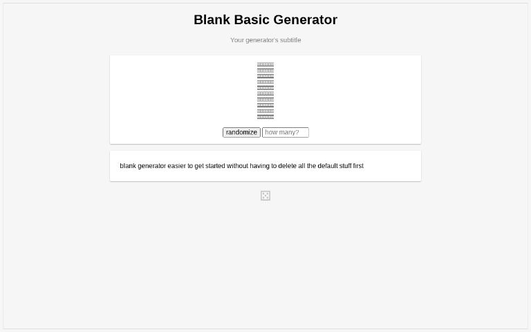 Blank Basic Generator