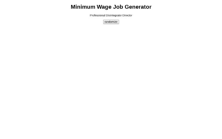 Minimum Wage Job Generator
