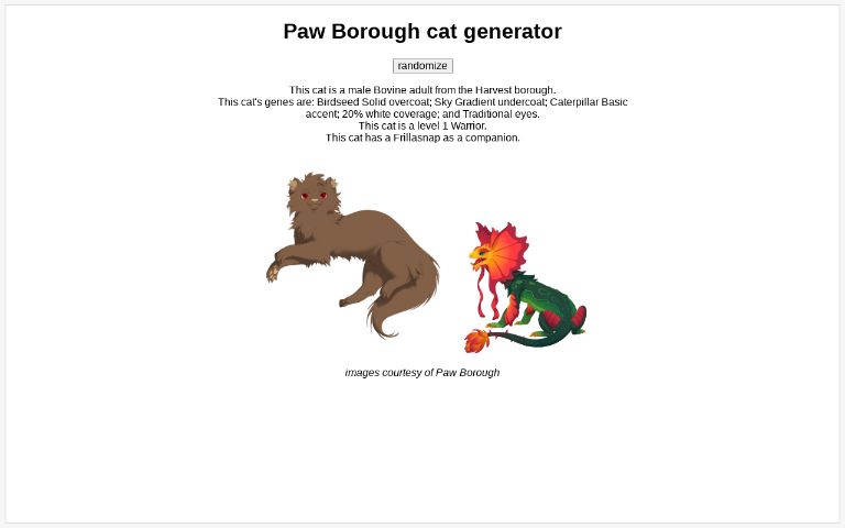 Paw Borough cat generator