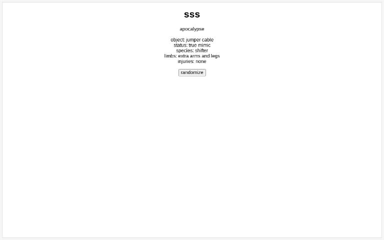 sss ― Perchance Generator