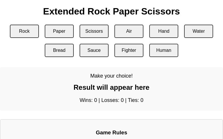 Extended Rock Paper Scissors ― Perchance Generator