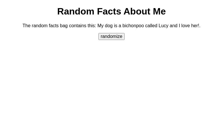 Random Facts About Me ― Perchance Generator