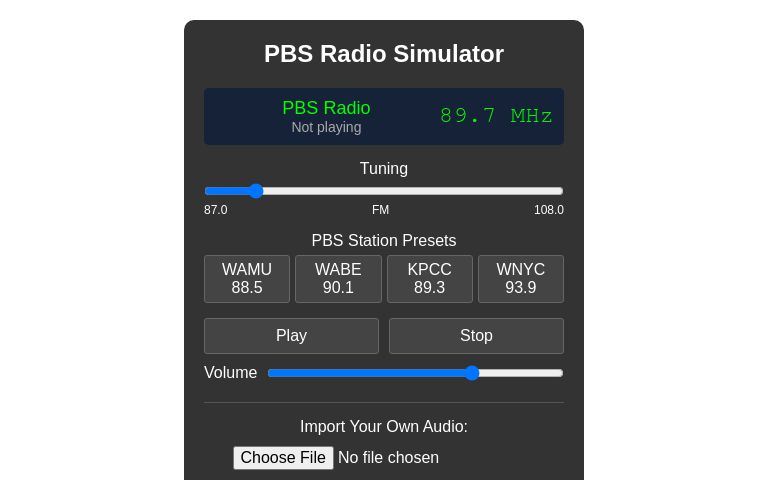 PBS Radio Simulator ― Perchance Generator
