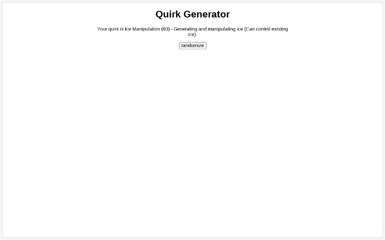 Quirk Generator