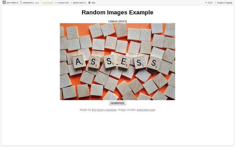 Random Images Example ― Perchance Generator