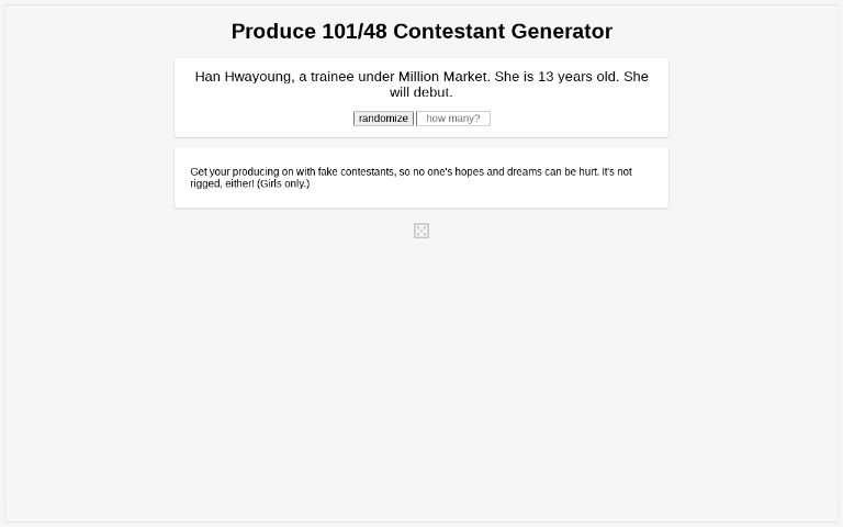 Produce 101/48 Contestant Generator
