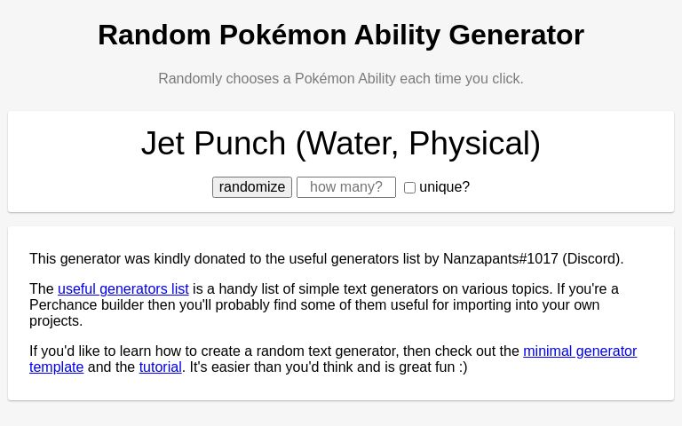 Random Pokémon Move Generator