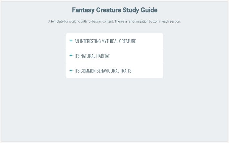 Fantasy Creature Study Guide ― Perchance Generator