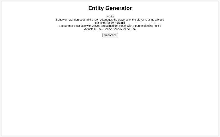 Entity Generator