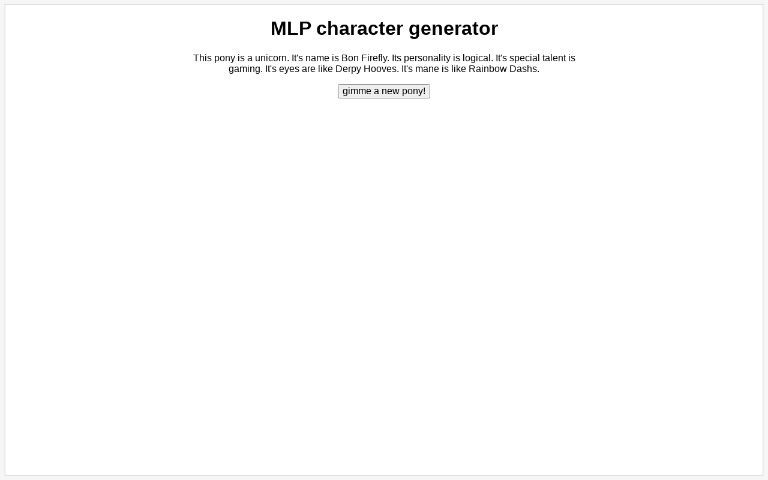 MLP character generator