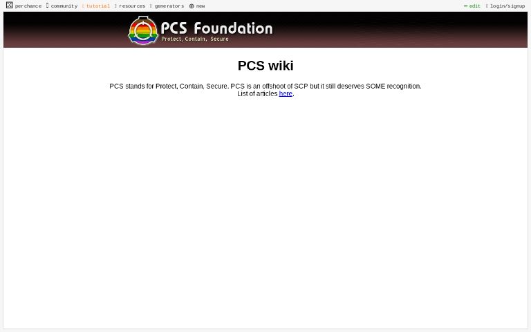 Front Page - PCS wiki ― Perchance Generator
