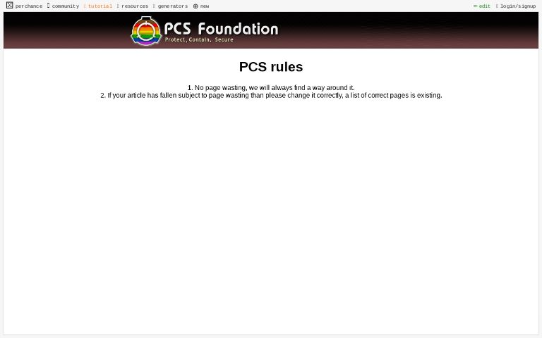 PCS rules - PCS wiki ― Perchance Generator