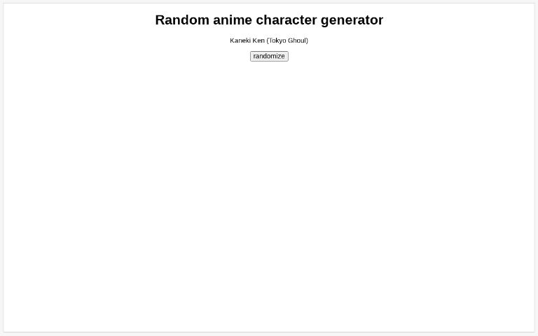 Random anime character generator